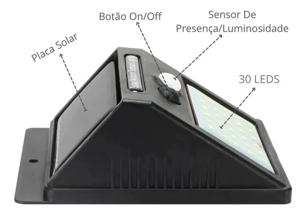 Luminaria Solar Luz Led Com Sensor De Presença Automático | MadeiraMadeira