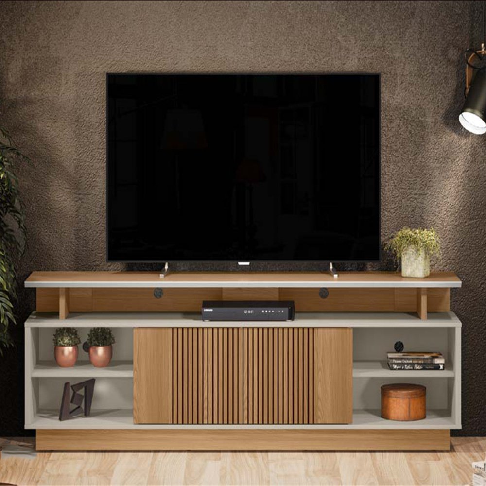 Rack Para Tv 70 Polegadas Leblon Carvalho/OffWhite - Linea Brasil | MadeiraMadeira