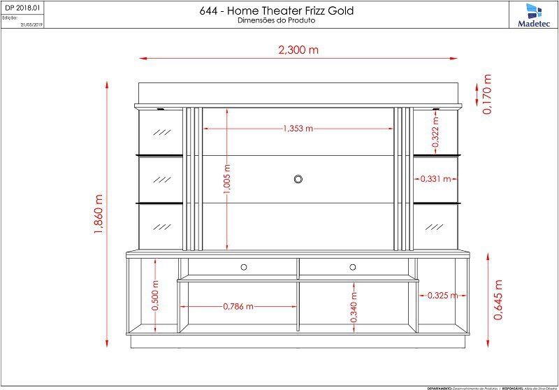 Painel Frizz Gold para TV de até 55 polegadas - IMPERIAL / SÉPIA ...