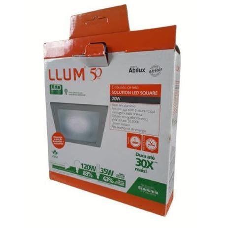 Kit 10 Luminária Emb LED Solution Square 10W 6000K 127V Lumi-Lar ...