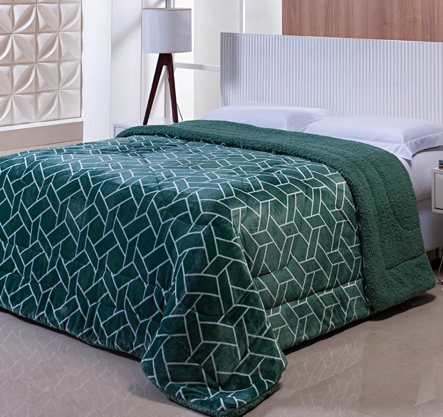 Edredom Casal Capetown Niazitex - Verde Estampado | MadeiraMadeira