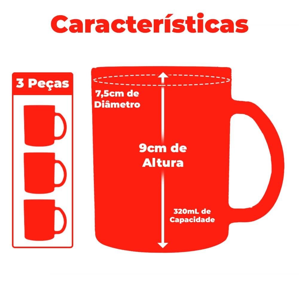 Jogo de Canecas de Café 320ml em Vidro Bico de Jaca - Lyor | MadeiraMadeira