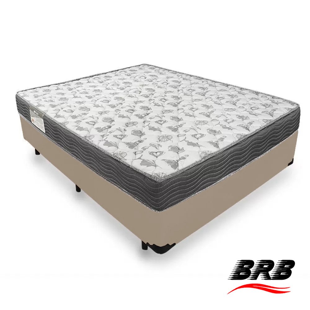 Cama Box Casal + Colchão De Espuma D45 - BRB Colchões - 138cm Bege ...