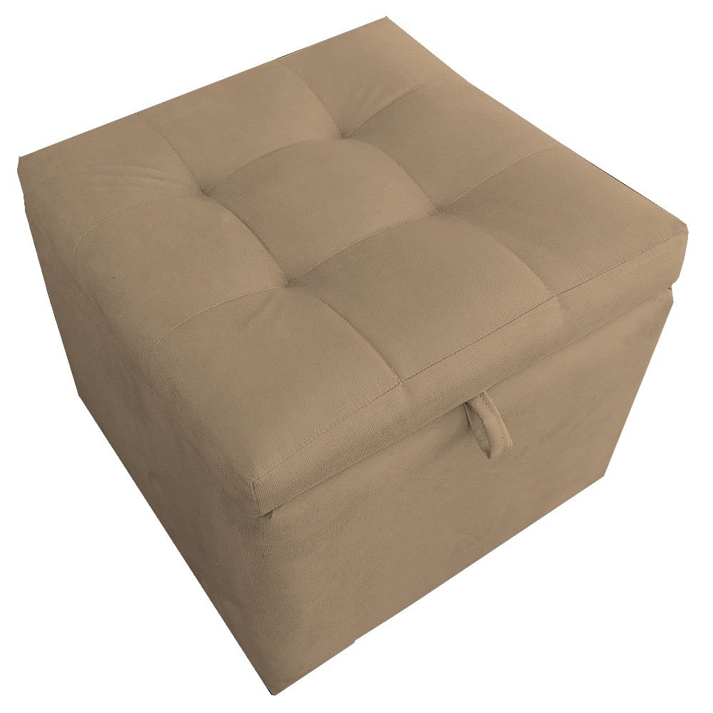 PUFF DADO BAU SUITE GUARDA VOLUMES 45X45X45 CM - COR CAPUCCINO ...