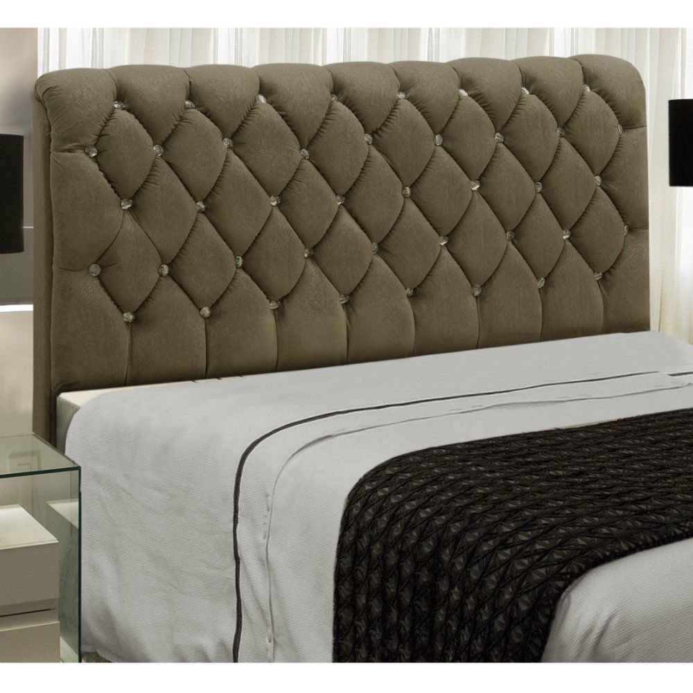 Cabeceira Box King Luxúria 195 cm Suede Bege 1301 JS Móveis ...
