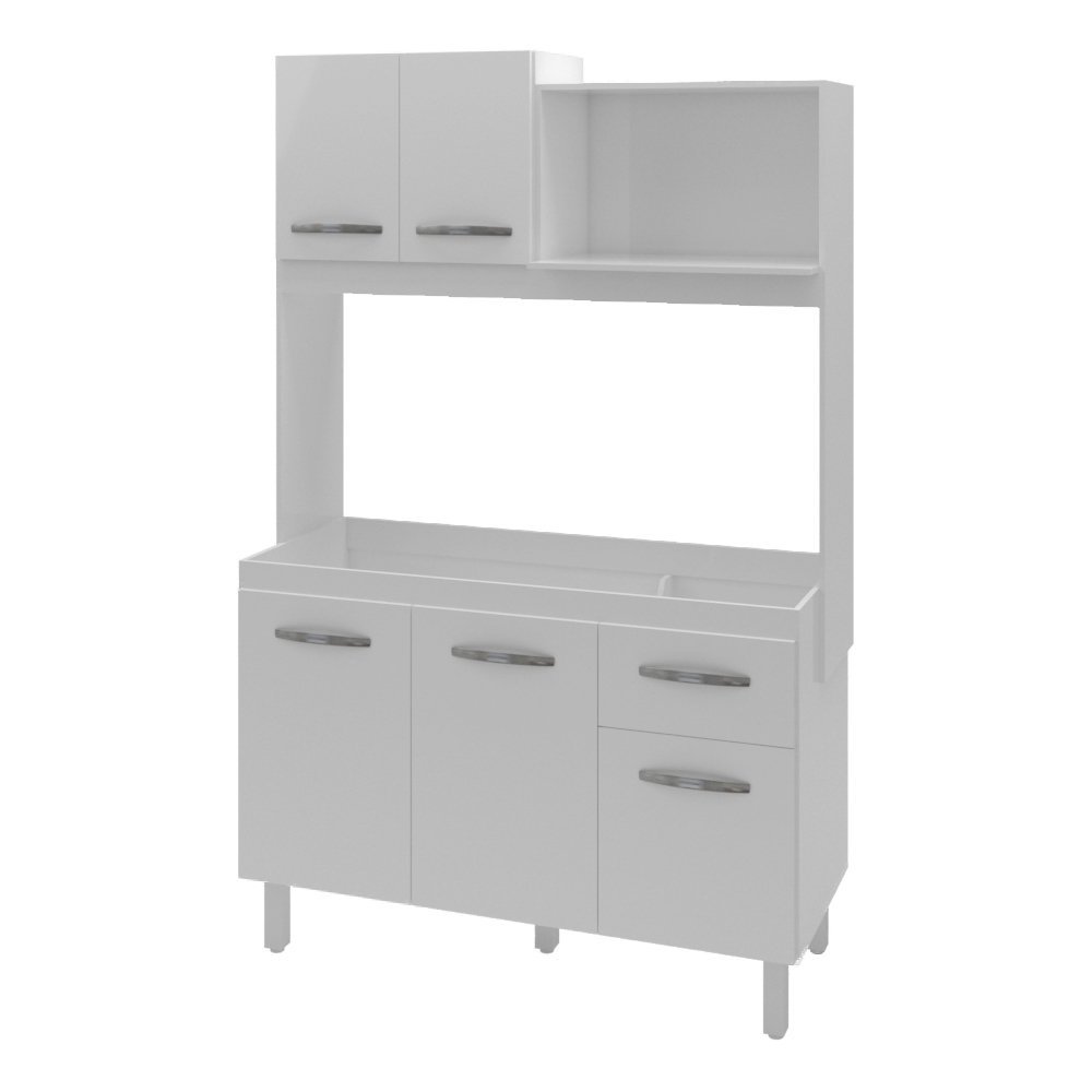 Armário Gabinete de Cozinha para pia de 120 cm Compacto 4 portas 3 ...