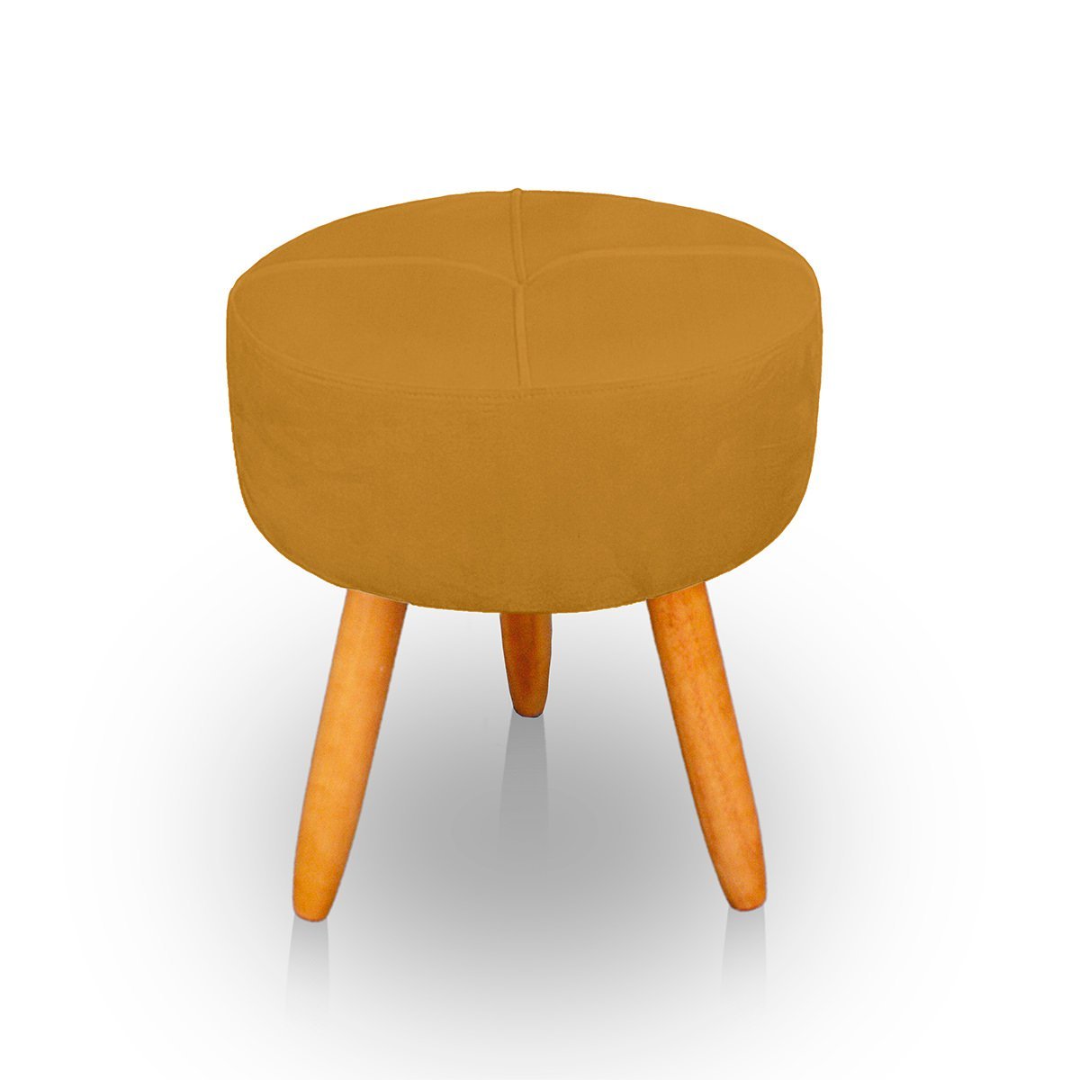 Puff Redondo com Babado para Sala e Quarto Veludo - Jylcrom Puff ...