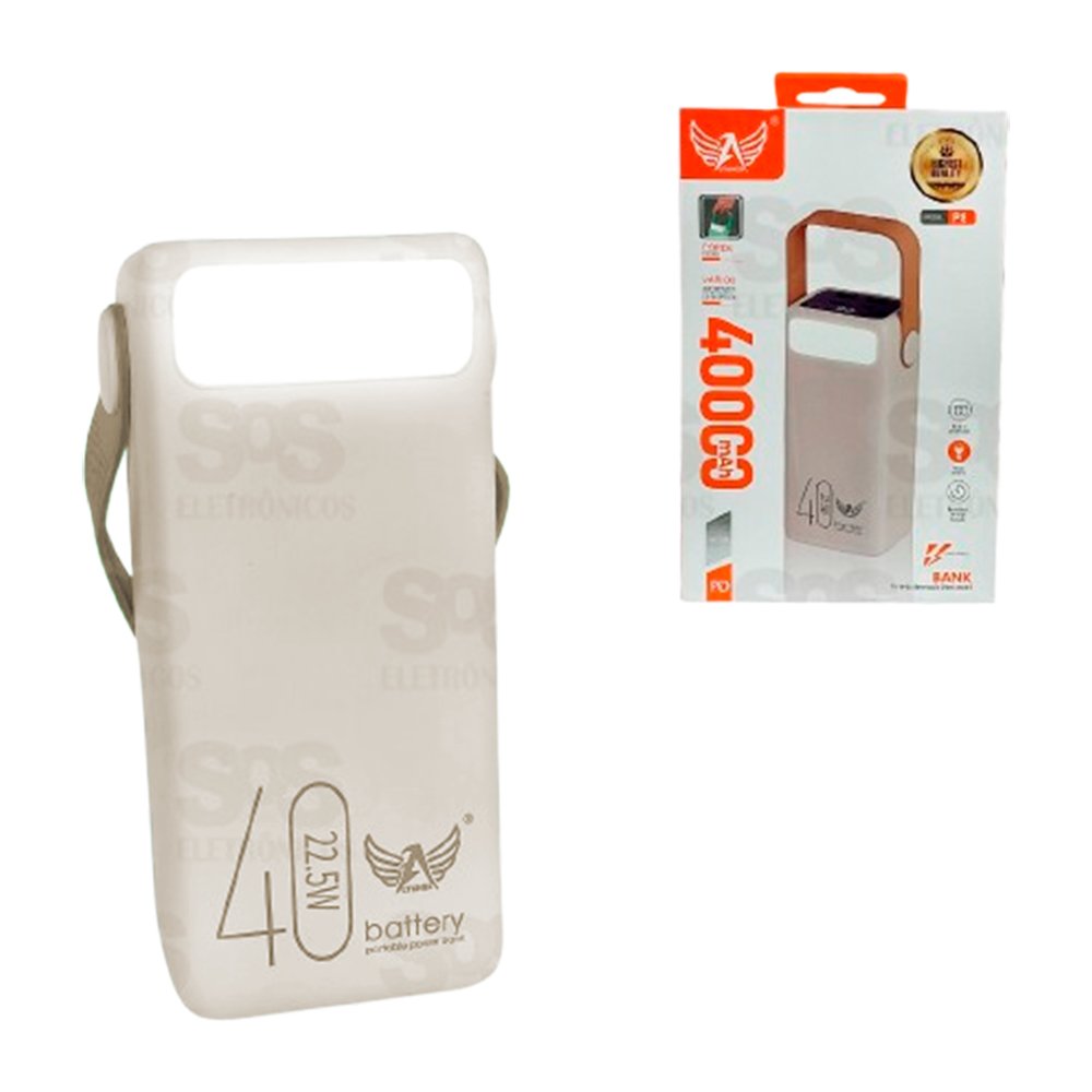 Power Bank 40.000 Mah com Painel e Lanterna P8 Altomex | MadeiraMadeira