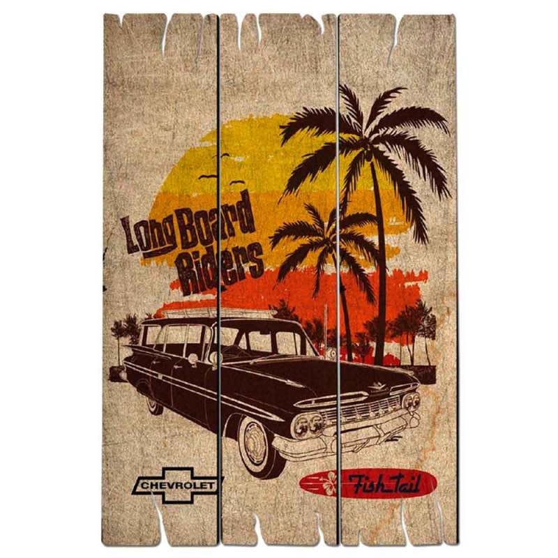 Placa De Madeira Fish Tail Chevrolet Retrô | MadeiraMadeira