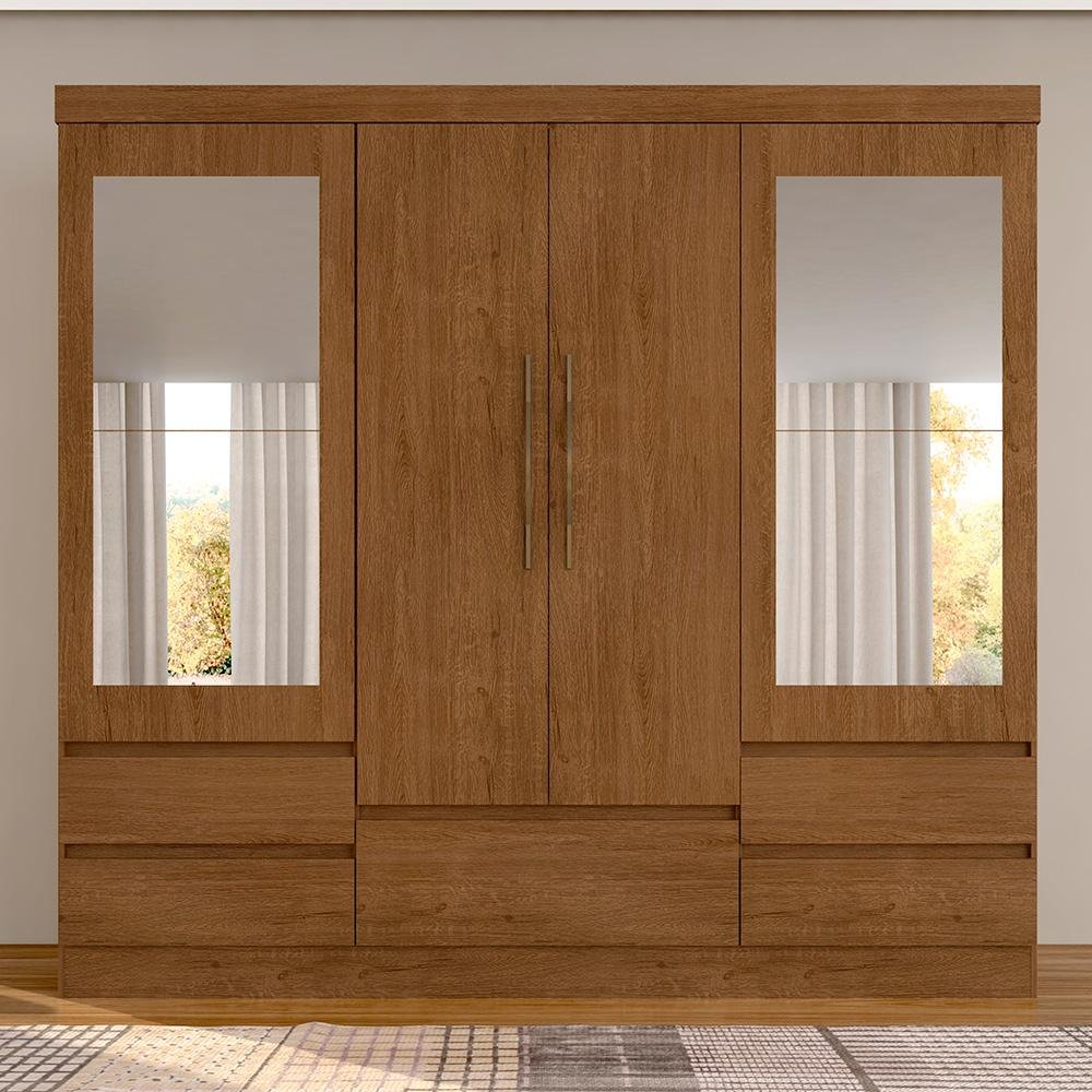 Roupeiro Casal com Espelho 4 Portas Camilla Freijó - Móveis Arapongas ...