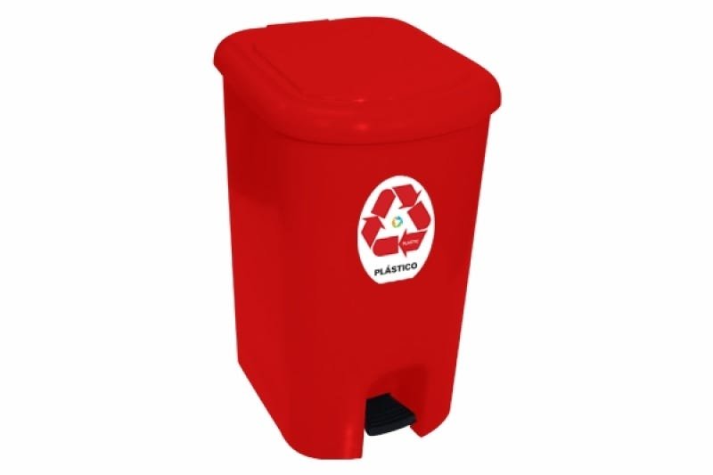 Lixeira com Pedal Coleta Seletiva Plástico 50 Litros - Só Lixeiras ...