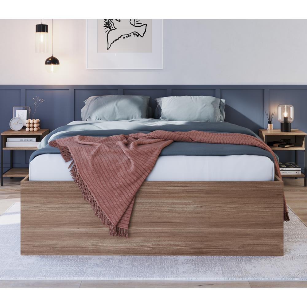 Kit Quarto Casal c/ Cama e Mesa de Cabeceira TB1400 Art in Móveis | MadeiraMadeira