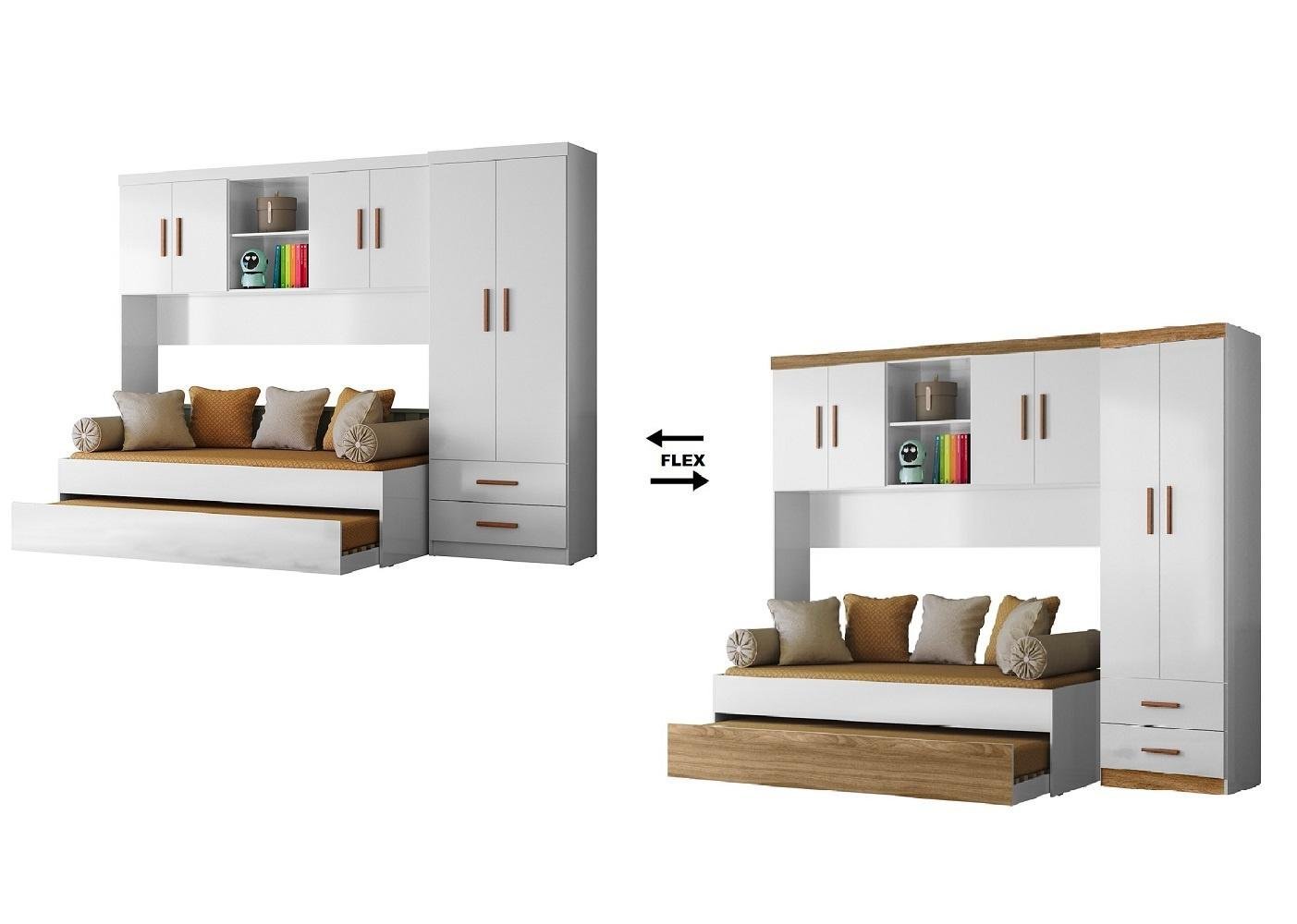 Jogo de Quarto Infantil Modulado Ônix com Bicama Flex - Peternella ...