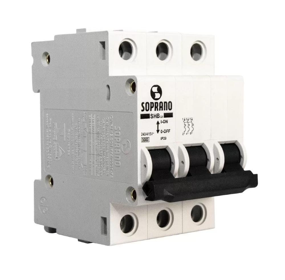 Disjuntor Din Tripolar 6a 10a 16a 20a 25a 32a 40a 50a 63a Amperagem:40a | MadeiraMadeira