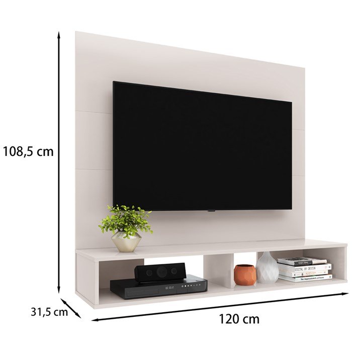 Painel Bancada para Tv 50 Polegadas Alpes Off White Clb | MadeiraMadeira