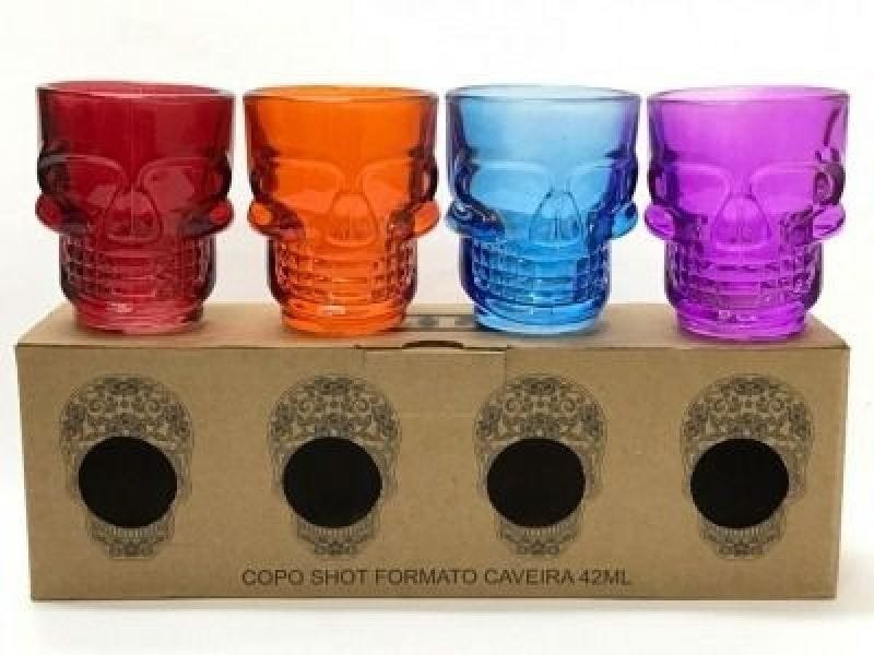 Copo Shot Caveira 42 ml com 4 Coloridos | MadeiraMadeira