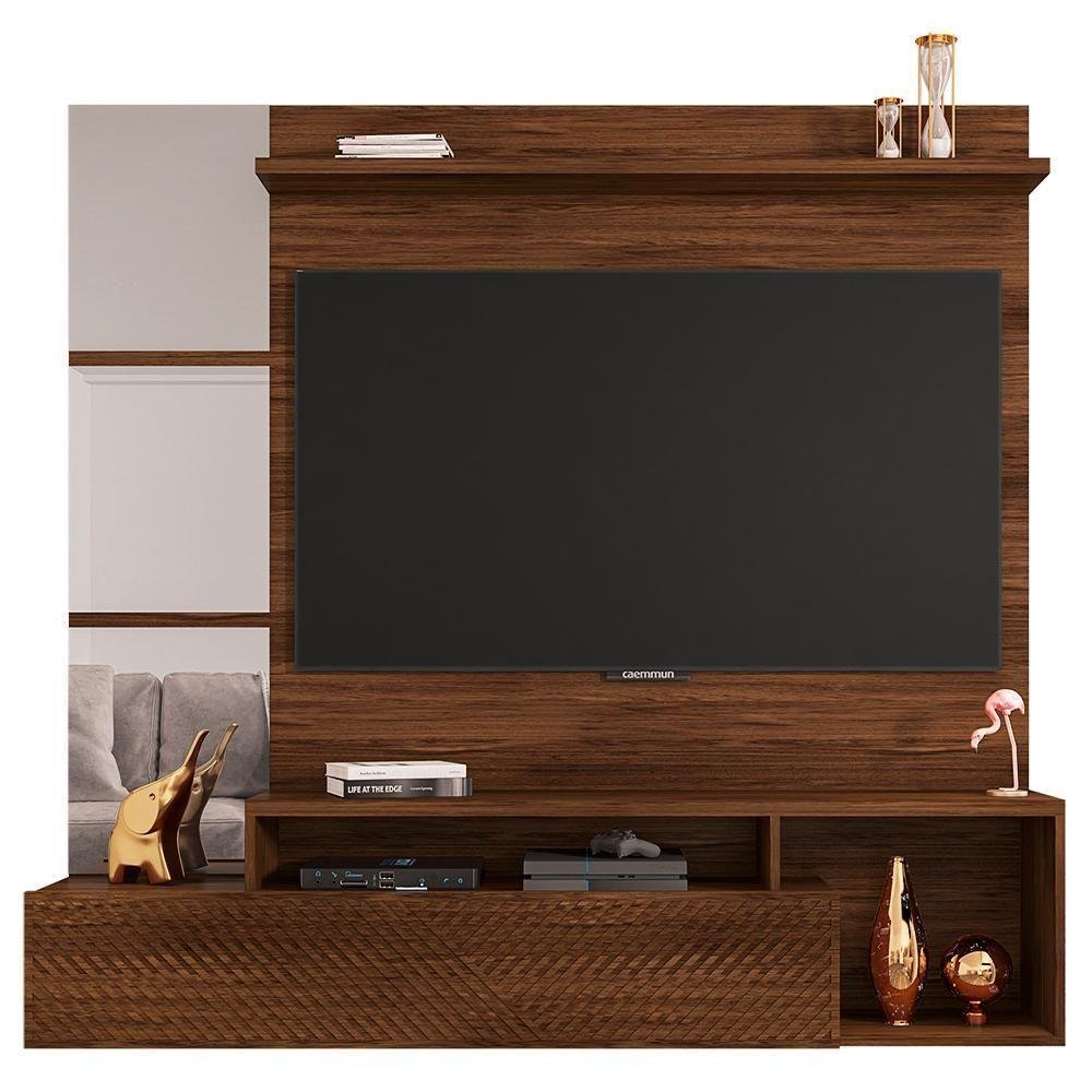 Painel Bancada Para Tv Até 65 Polegadas Marrom Inbox Caemmun ...