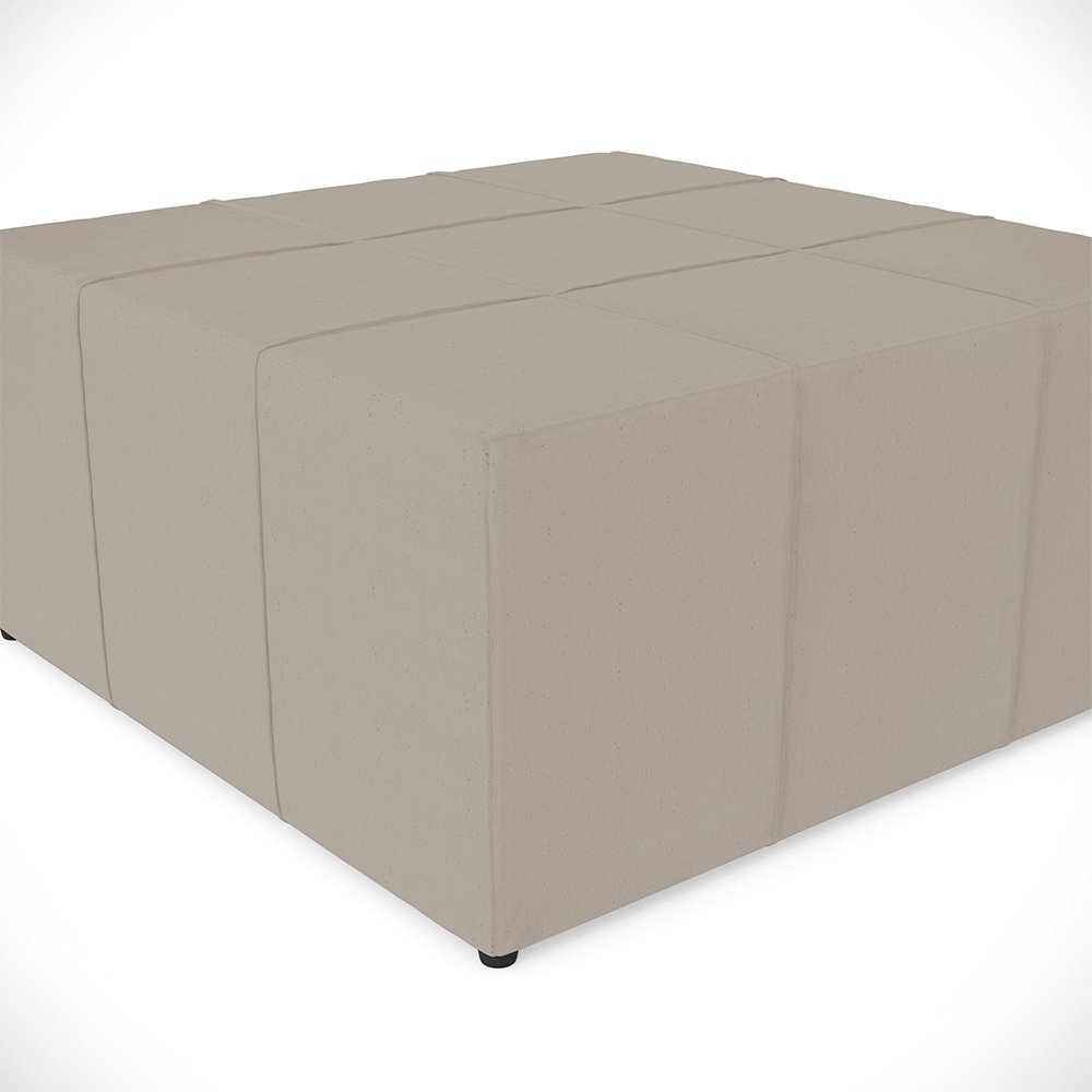 Puff Decorativo Para Sala de Estar Quadrado Milano 90x90cm W01 Linho ...