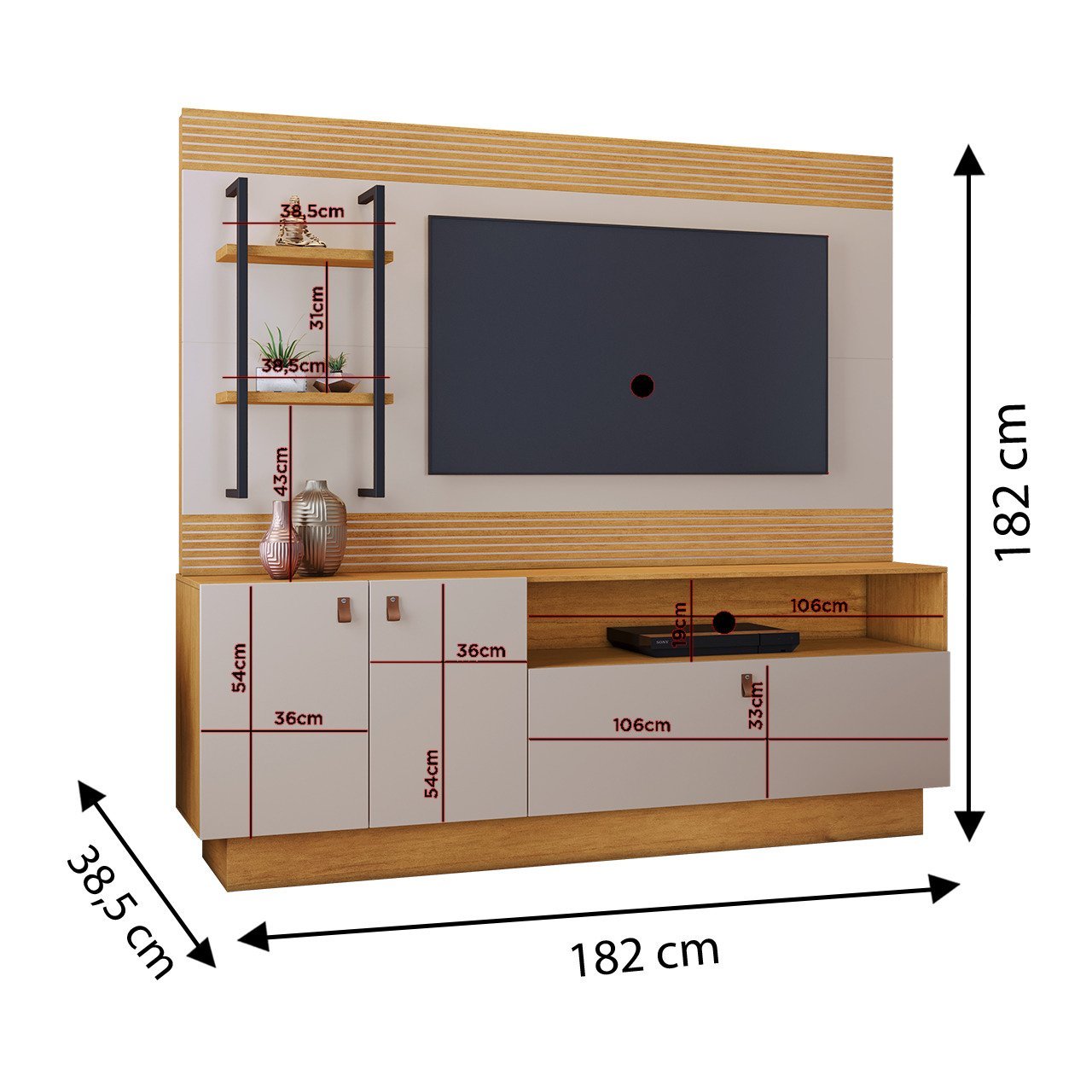 Estante Home Soberano para TV de Até 60 Polegadas JCM Movelaria ...