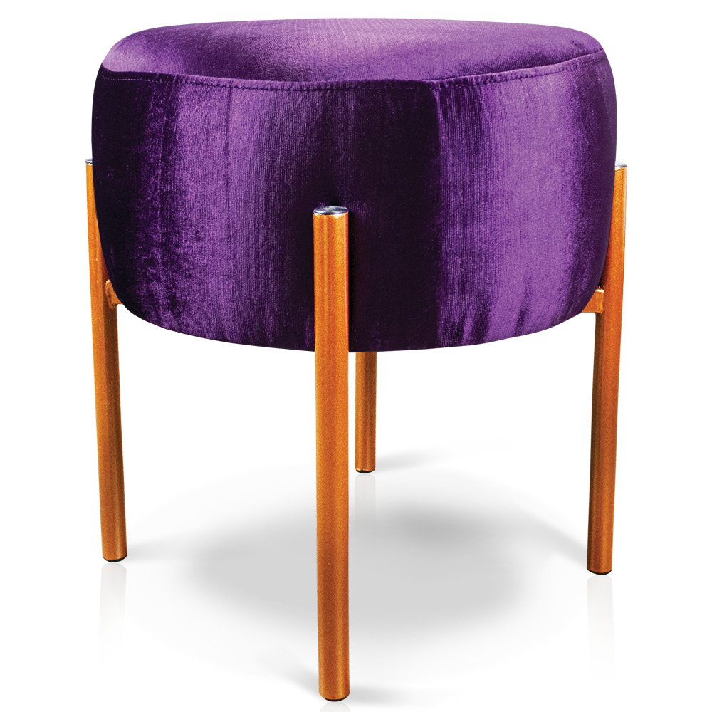 Puff Iron Acetinado Roxo Base Metálica Cobre - D'Rossi | MadeiraMadeira
