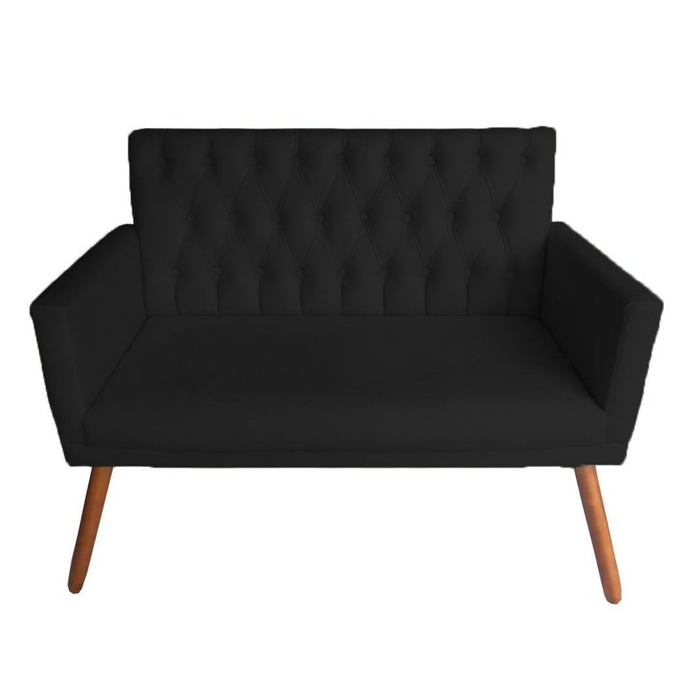 Namoradeira Poltrona Sofá Em Capitonê Emília Suede Preto - LM DECOR ...