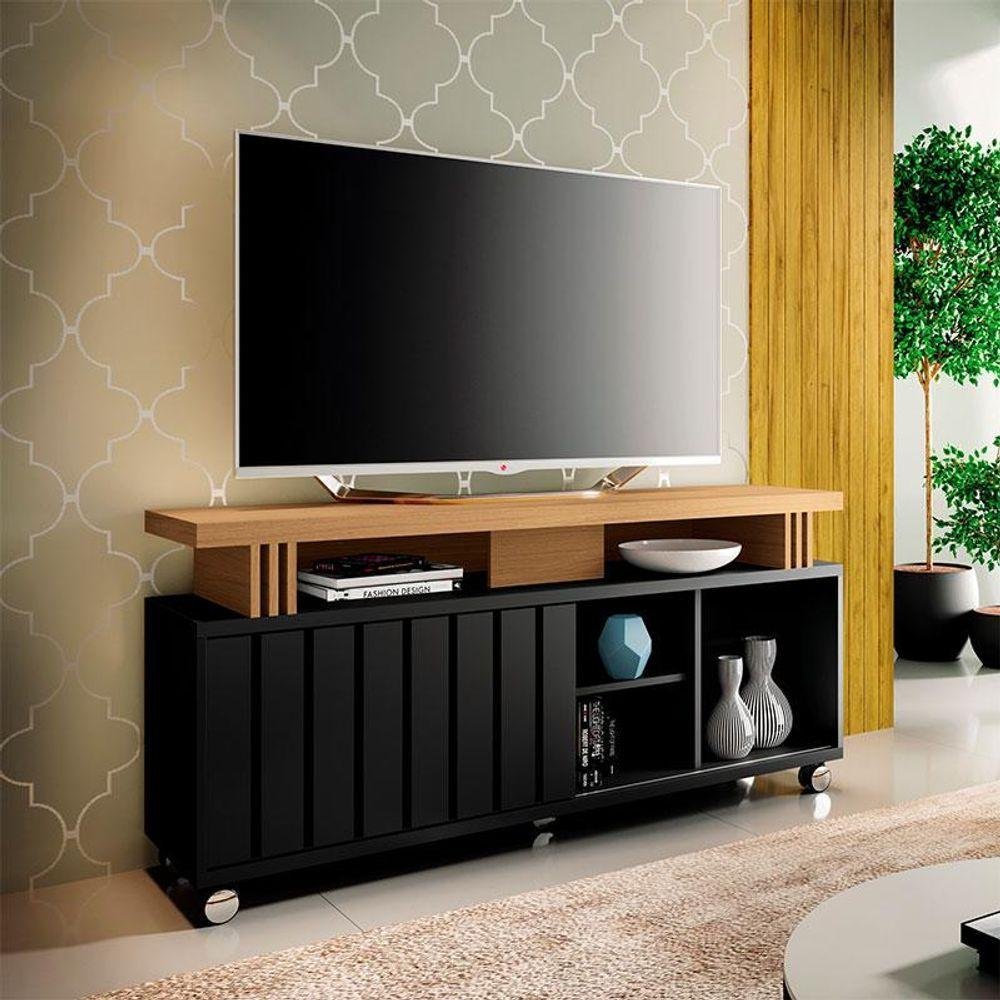 Rack Bancada para Sala Ambiente Rivera 1.3 Preto Freijó - Hb Móveis ...