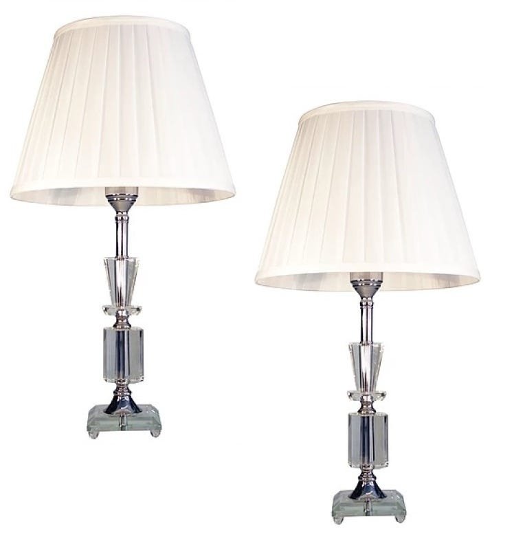 Kit de 2 Abajures Grande Cristal 53cm Altura Vidro 695 | MadeiraMadeira