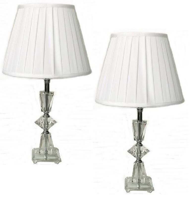 Kit de 2 Abajures de Mesa 53cm Vidro Brilho Intenso 665 | MadeiraMadeira