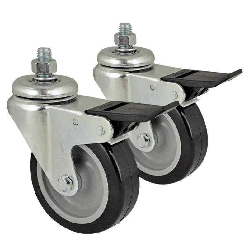 Kit Rodizio Industrial CI100 Rosca com Trava | MadeiraMadeira