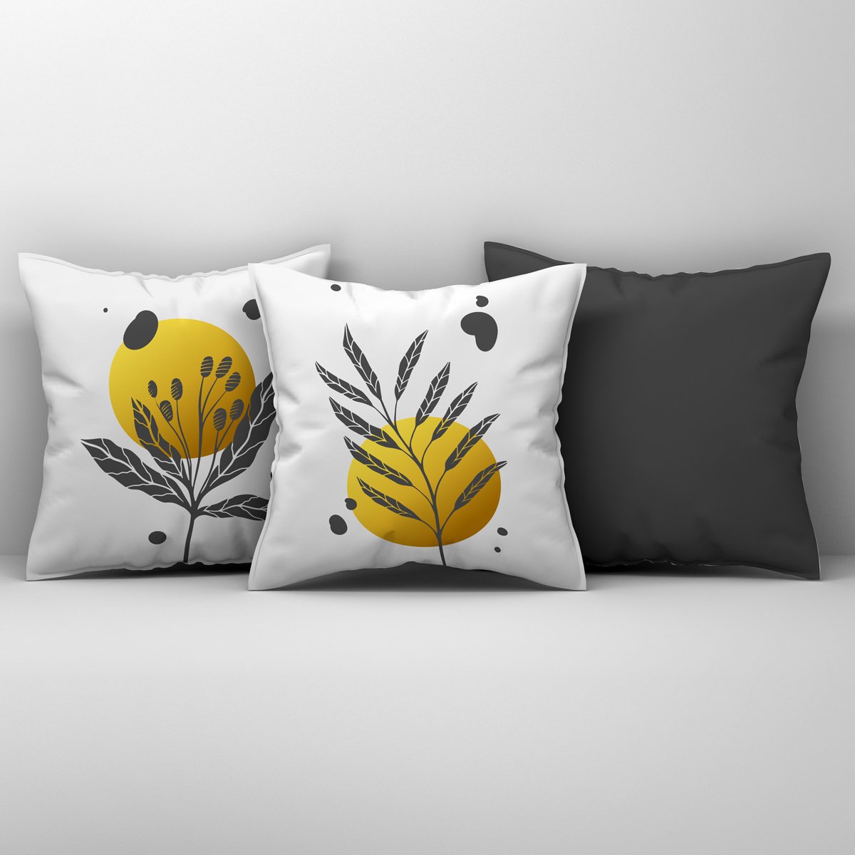 Kit Trio Capas de Almofadas Estampadas Folhas em Veludo Suede 45cm X ...