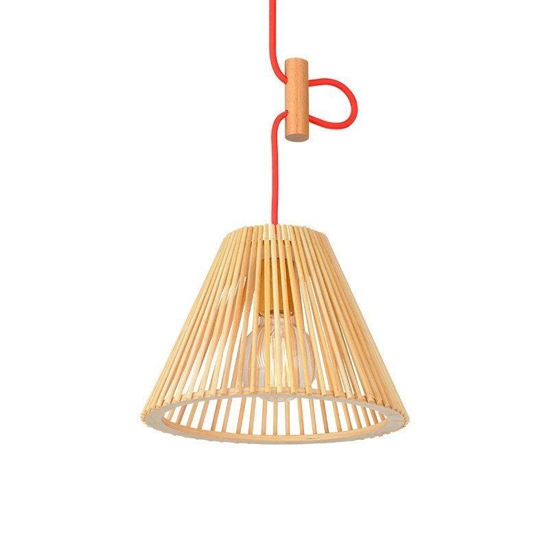 Lustre Pendente Avant Oka Cone Pequeno em Madeira E27 Bivolt ...
