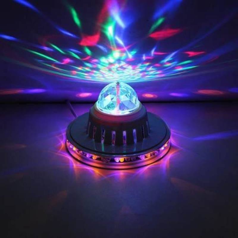 Luminária Disco Globo Led Giratorio Bivolt Bocal Festas Preto Little