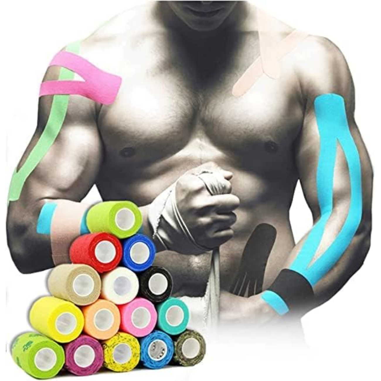 Kit 3 Fitas Kinesio Bandagem Elástica Muscular Fisioterapia | MadeiraMadeira