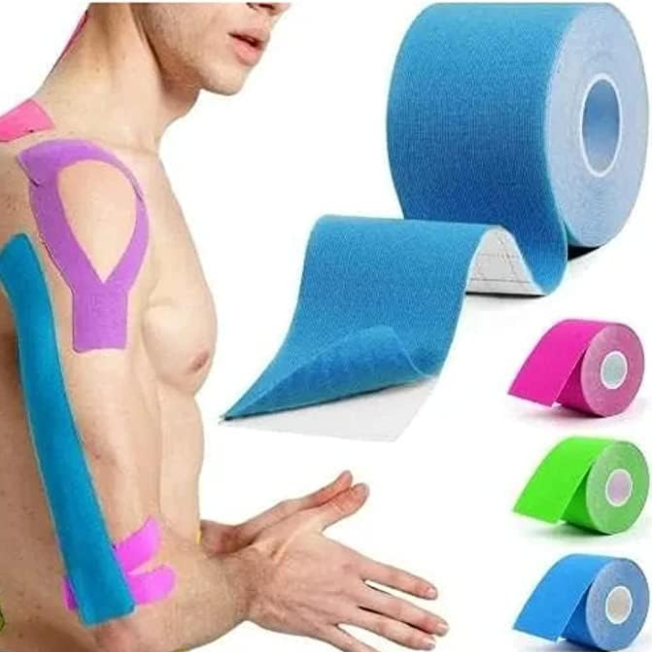 Kit 3 Fitas Kinesio Bandagem Elástica Muscular Fisioterapia | MadeiraMadeira