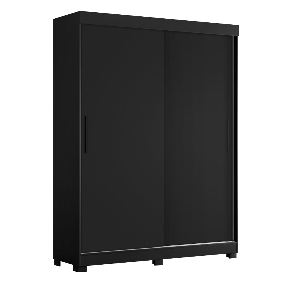 Guarda Roupa Casal Ravi Preto Carvalho com Portas Flex | MadeiraMadeira