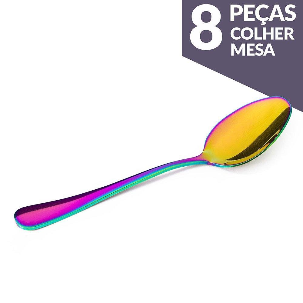 Jogo de Colher Mesa Aço Inox Furtacor 8 Peças Gourmet Mix | MadeiraMadeira