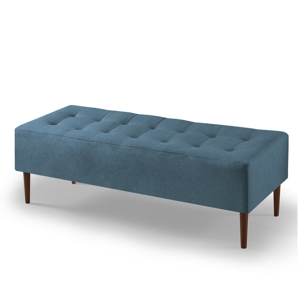 Banco Recamier Duque para Sala e Quarto de Linho - Azul | MadeiraMadeira