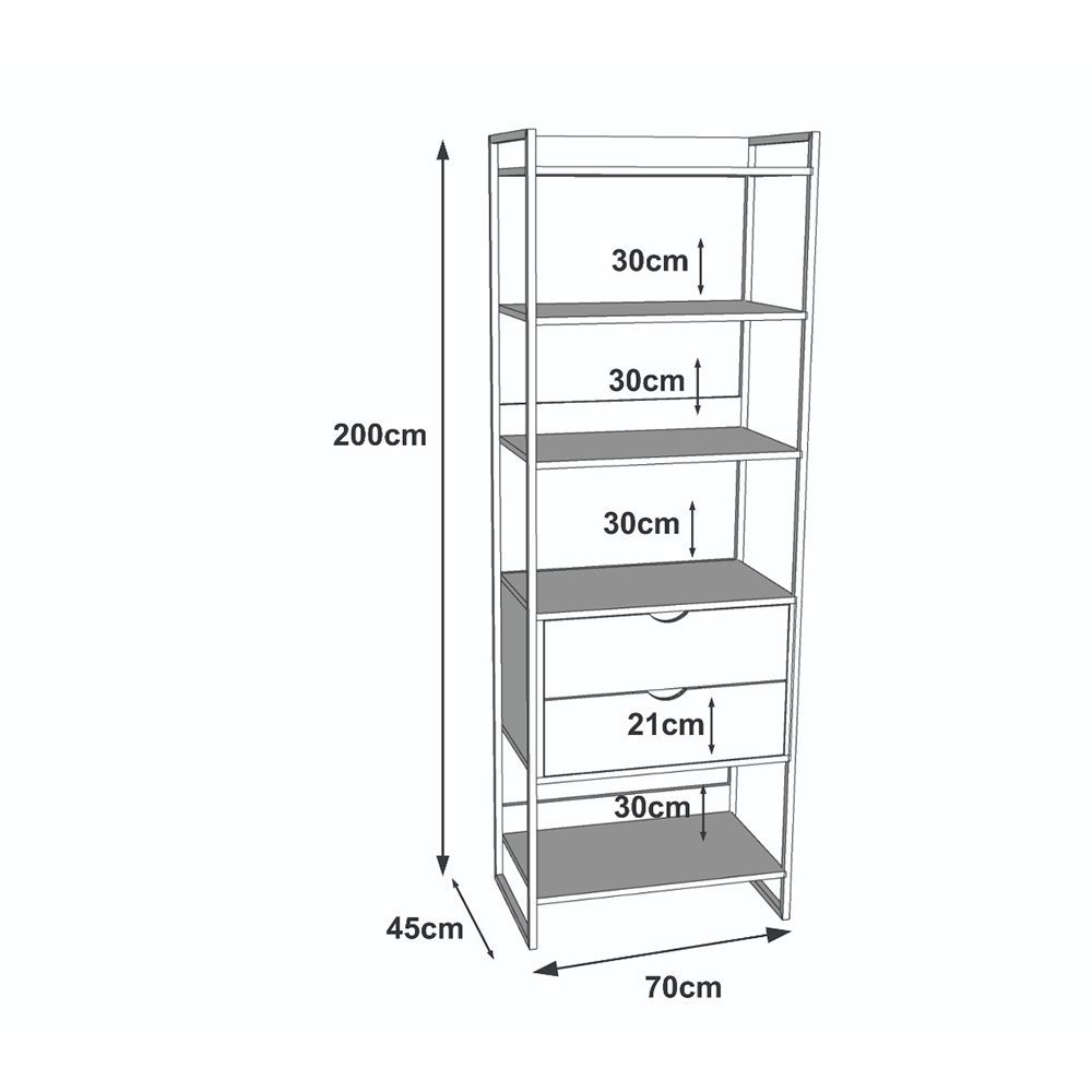 Guarda Roupa Aberto Industrial Casal 2 Módulos Preto Cabideiro com ...