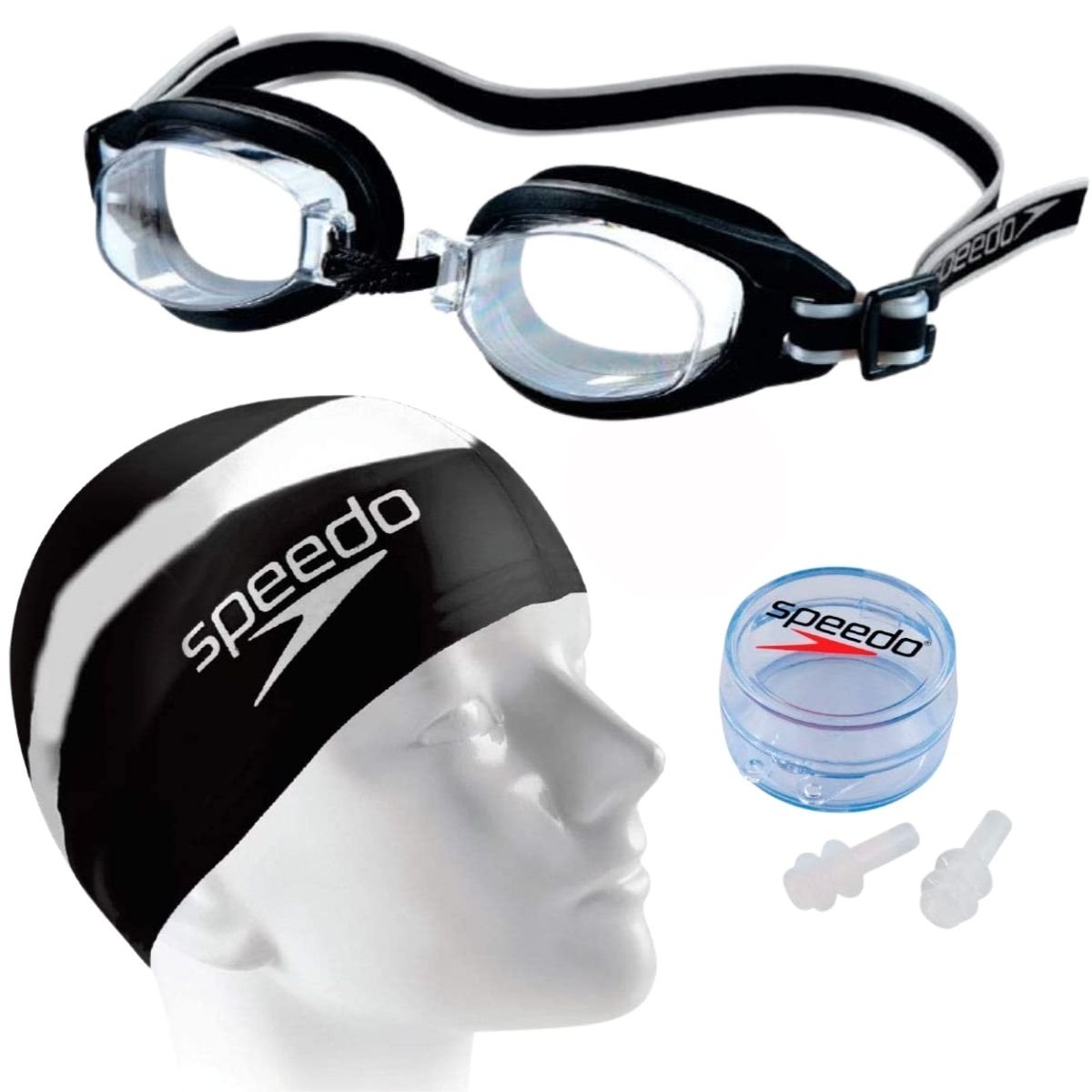 Kit Natação Óculos Touca E Protetor Ouvido Speedo | MadeiraMadeira