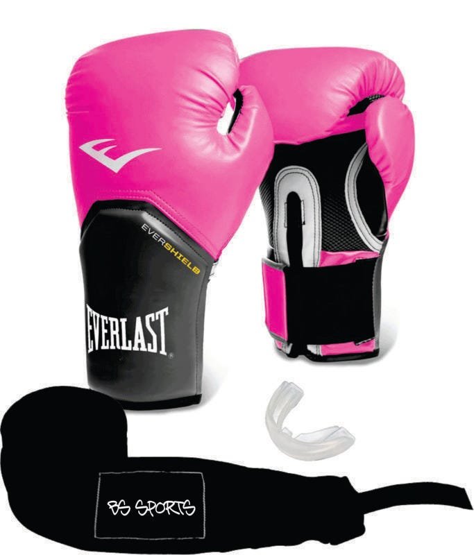 Kit Luva Everlast Pro Style Elite Rosa 12oz Bandagem/Bucal | MadeiraMadeira