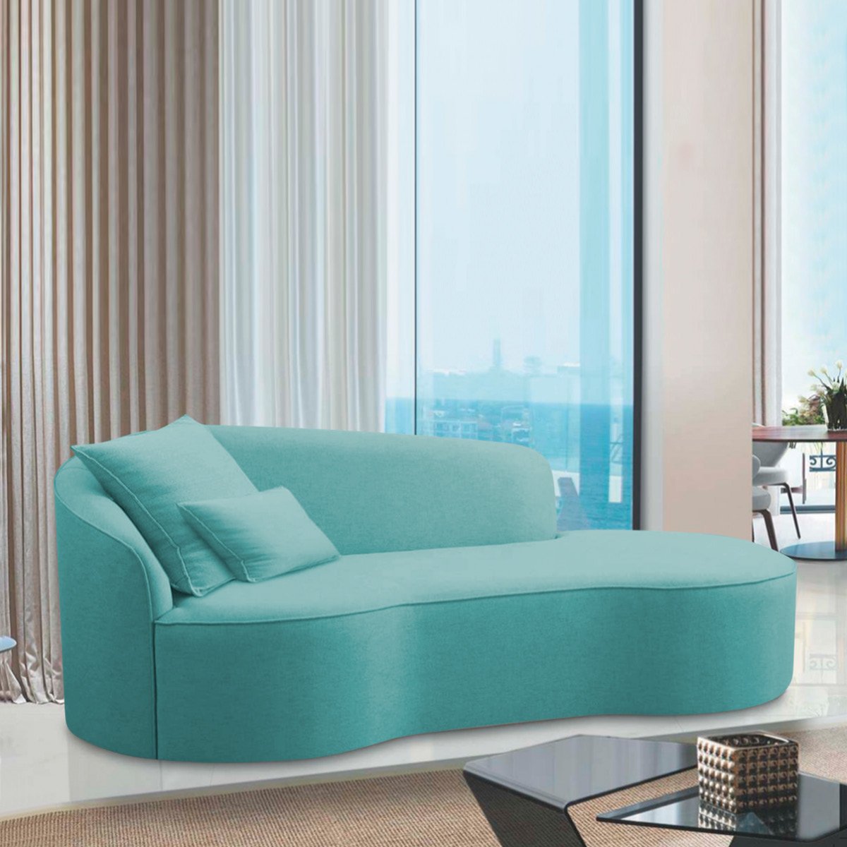 Divã Recamier Curvo Sala de Estar Recepção Inglaterra 150cm Lado ...