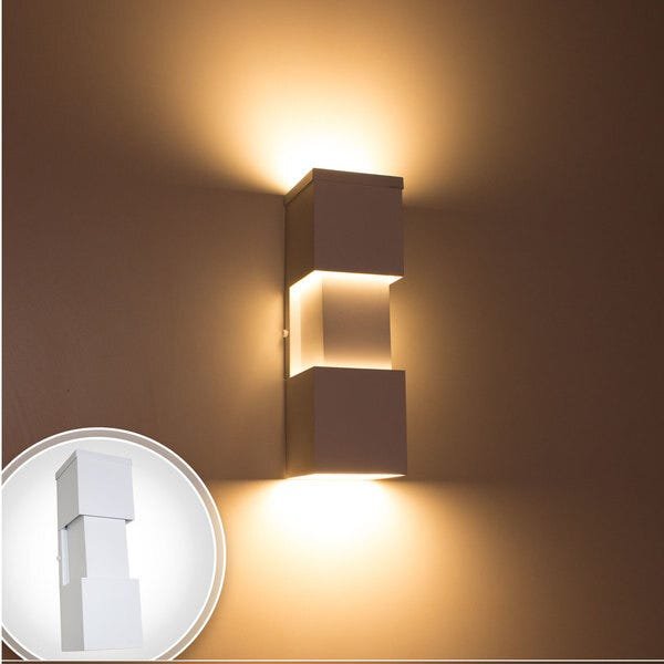 Arandela Perfil Branca + 2 Lâmpadas Led 10w 3000K Externa ST148 ...