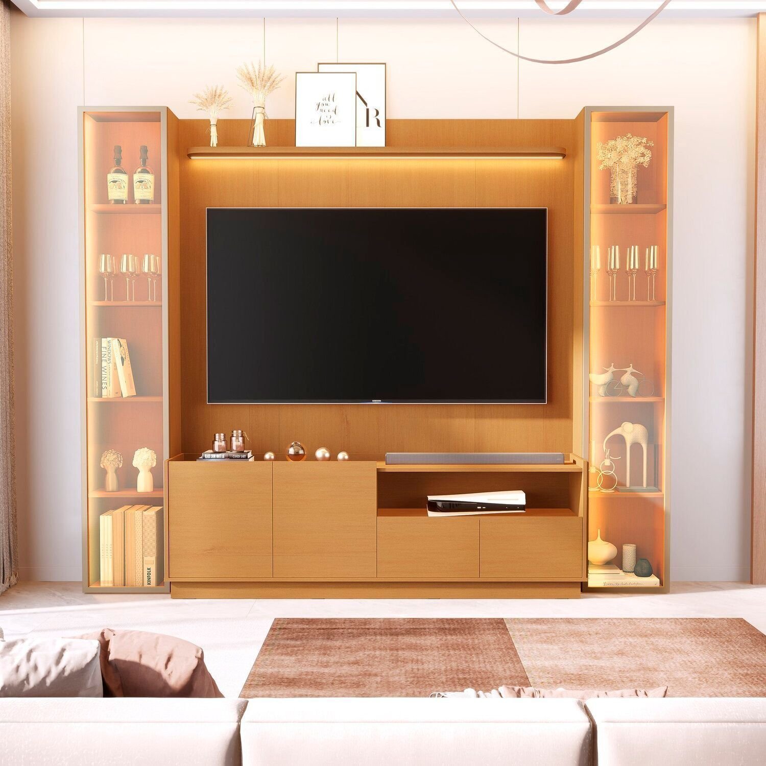 Rack Painel para TV até 75 Polegadas com Vidro Reflecta 100% MDF ...