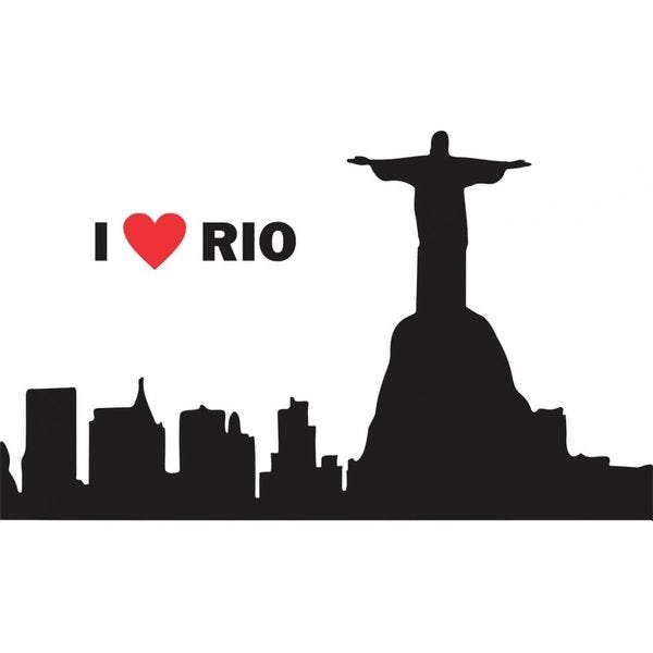 Adesivo de Parede I Love Rio | MadeiraMadeira