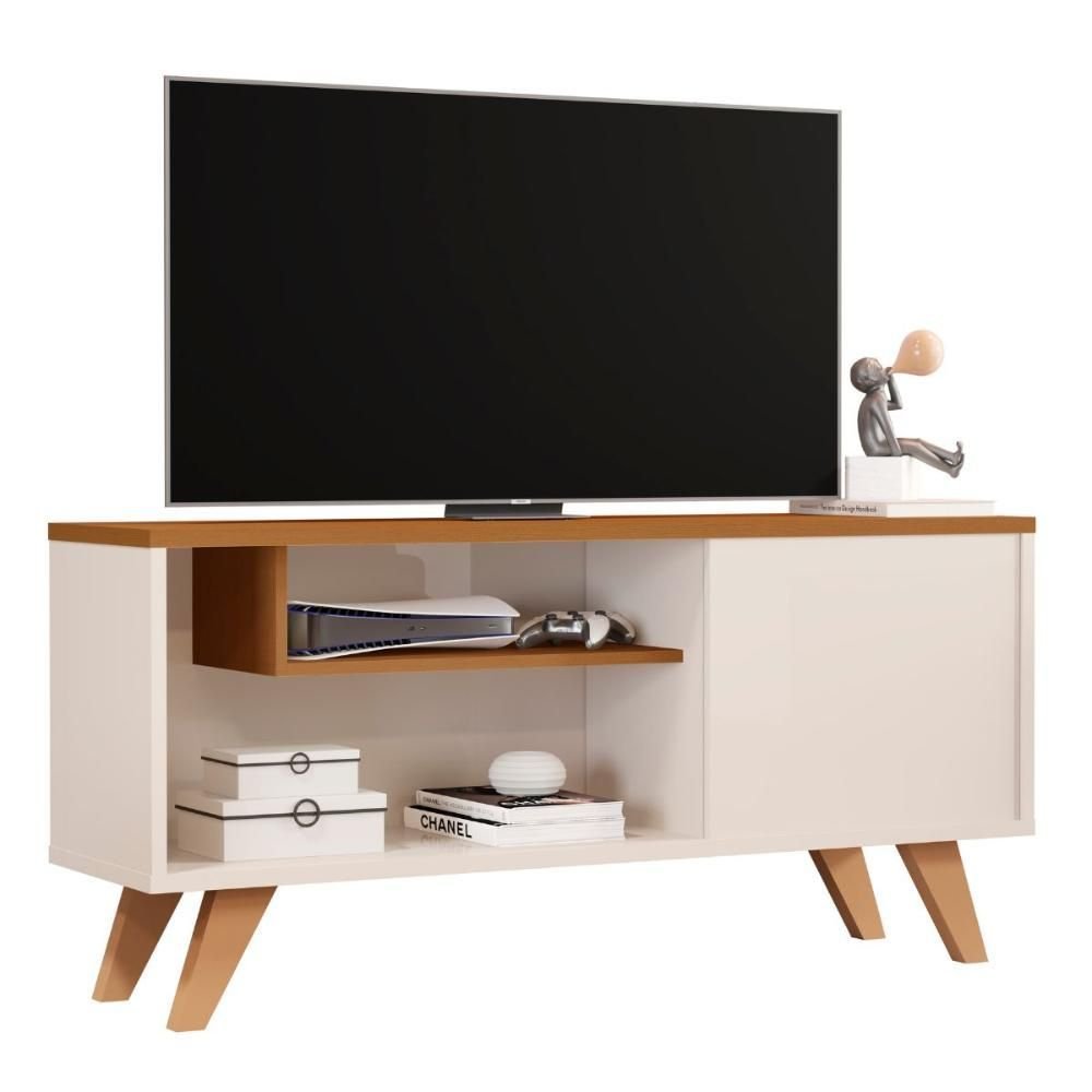 Rack Tvs 60 Polegadas Saint Vicent Off White Nature | MadeiraMadeira