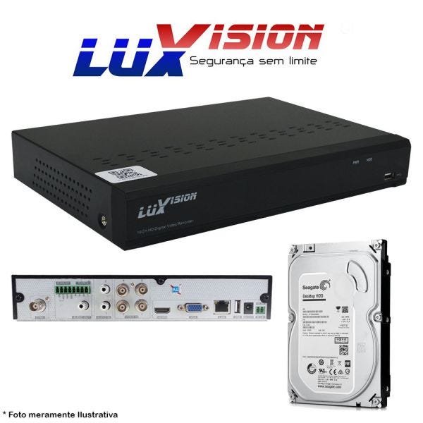 DVR Luxvision ECD-ALL 1080N 4Ch 720P + HD 500GB Pipeline de CFTV ...