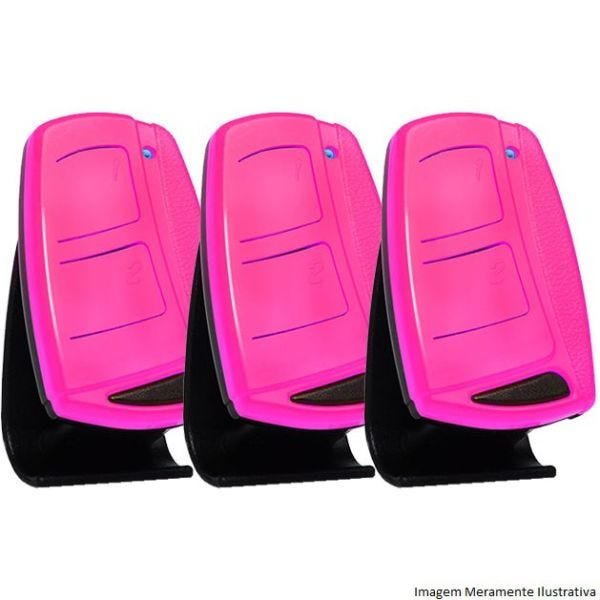 Kit 3 Controles Remoto TX TOP 433MHZ IPEC Rosa | MadeiraMadeira