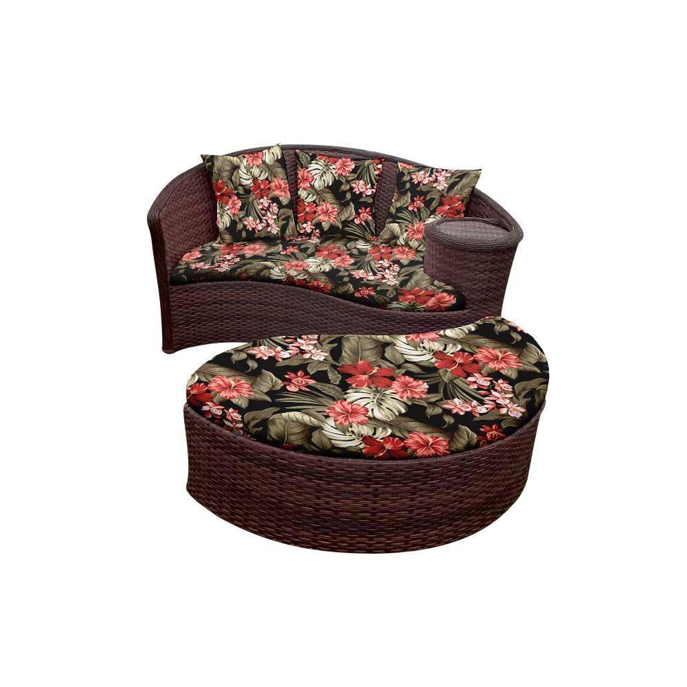 Chaise Orbit Com Puff Preto | MadeiraMadeira