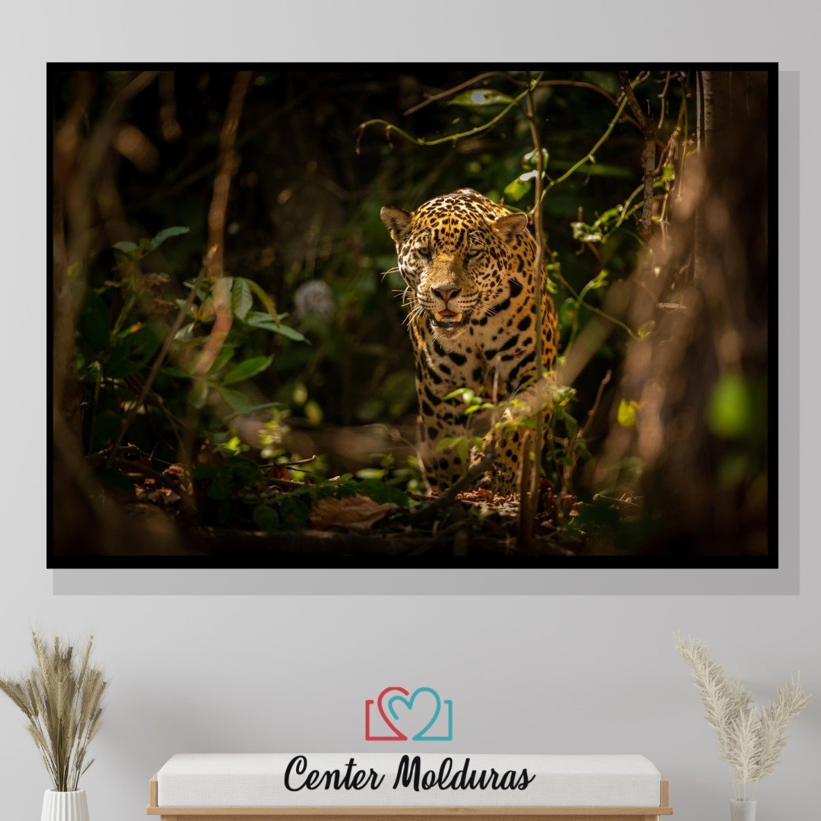 ONÇA NA AMAZONIA Center Molduras ONCA AMAZONIA 90 x 60 cm CHASSI ...