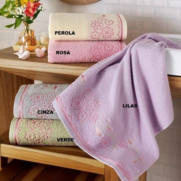 Toalha de Rosto Fiore Linha Prata Santista PEROLA 1137 | MadeiraMadeira